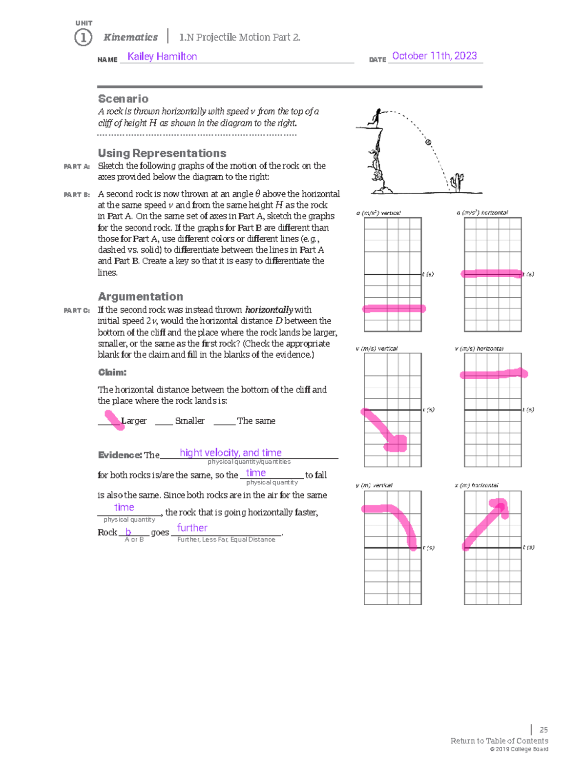 Kinematics hw 5 - this is an assignment from the ap textbook - | 25 ...