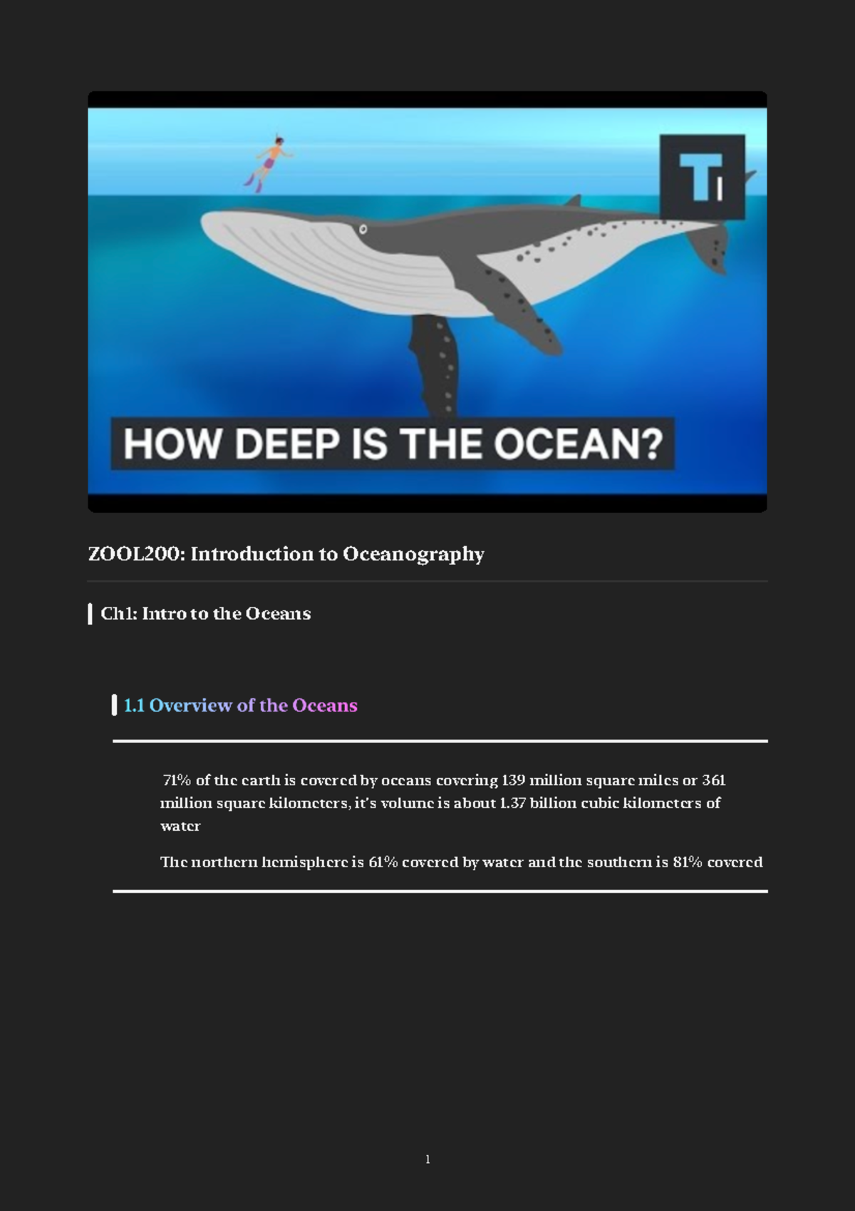 Introduction to Oceanography - The oceans contain 97% of Earths water ...