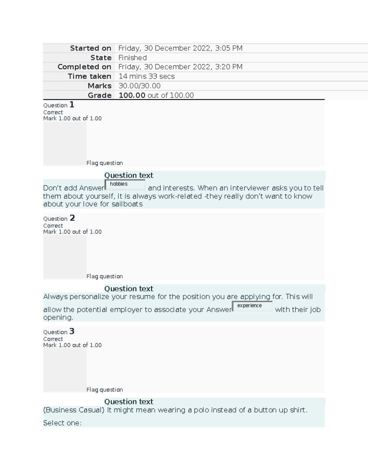 It practicum pre final exam - Started on Friday, 30 December 2022, 3:05 ...