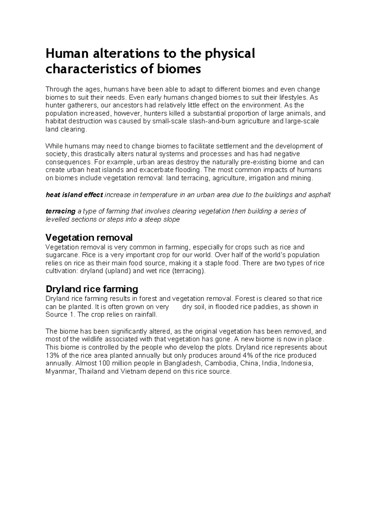 04 Human alterations to the physical characteristics of biomes - Human ...