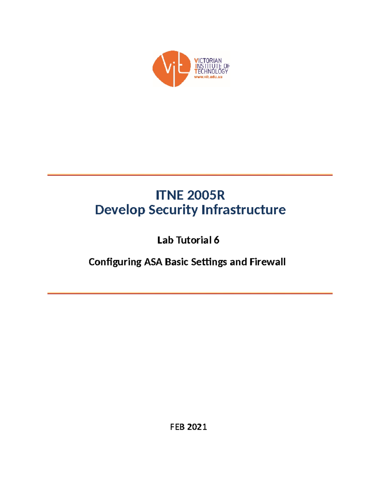 ITNE2005 R Lab Tutorial 6 Firewall - ITNE 2005R Develop Security ...