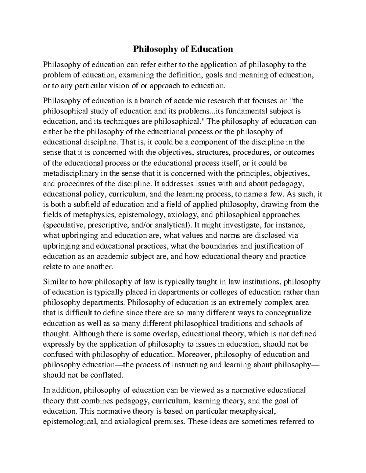 Theories of Education [6 Philosophy of Education ] part 1 - Philosophy ...