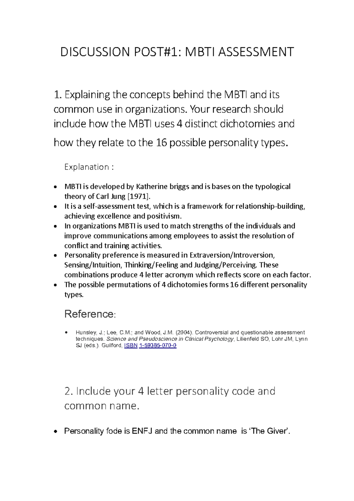 MIS Discussion POST1 - course assignment. jaknjkdsboo ...