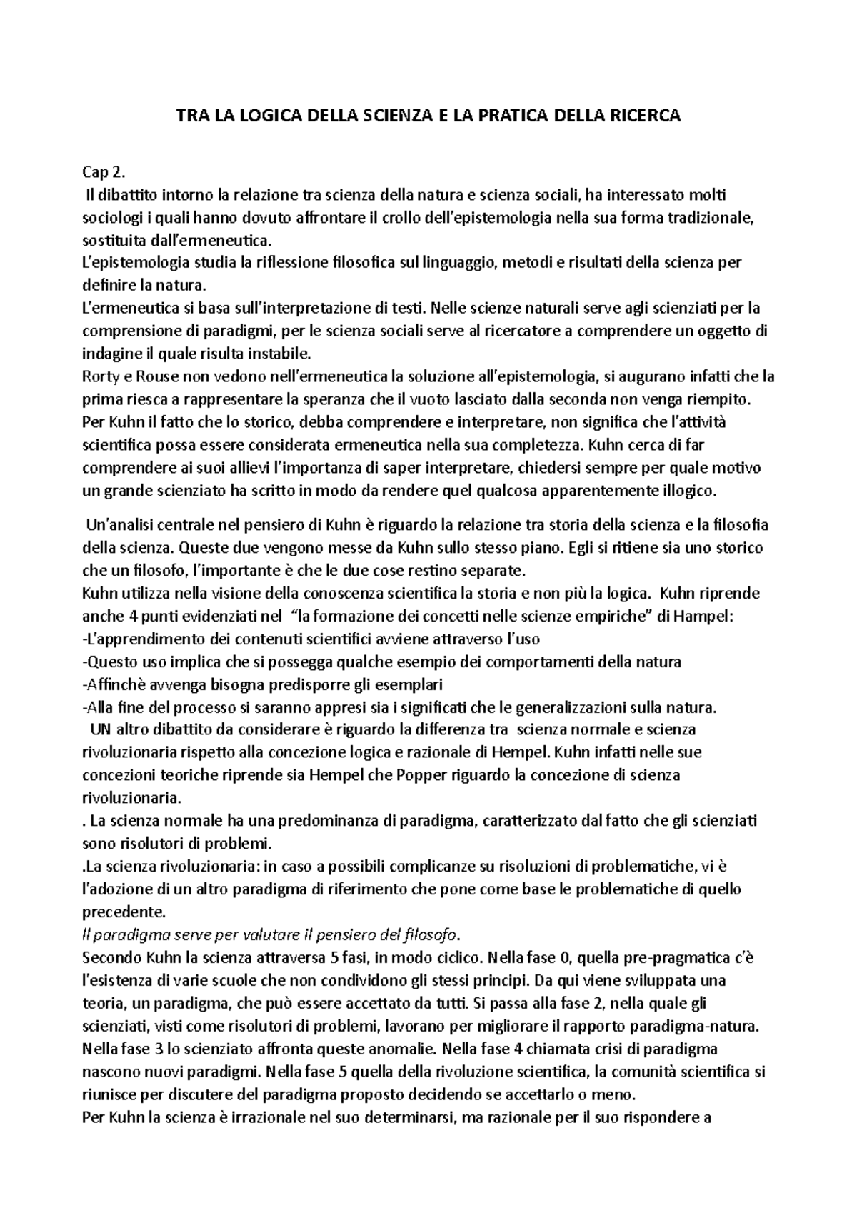 TRA LA Logica Della Scienza E LA Pratica Della Ricerca - TRA LA LOGICA ...