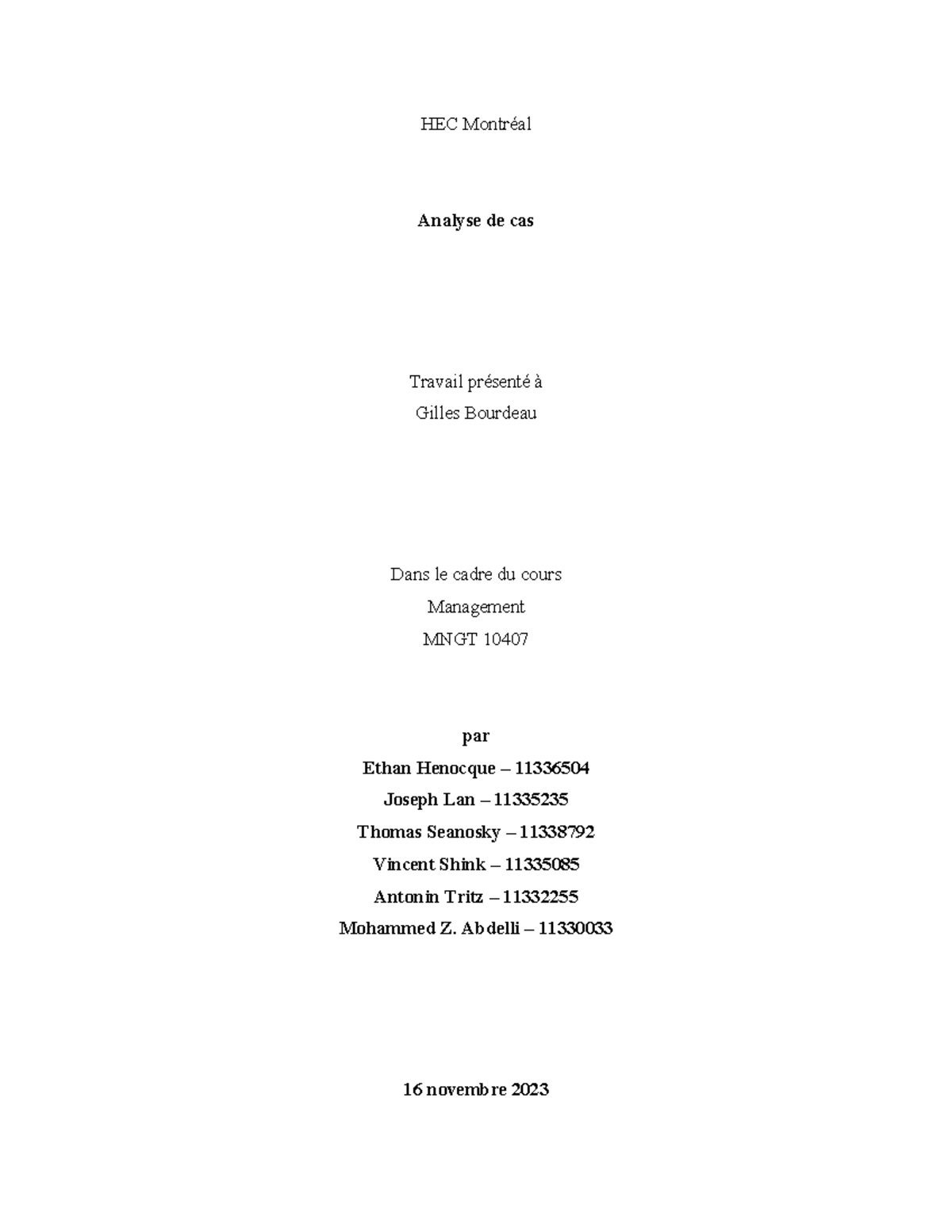Analyse de cas d'Elizabeth Holmes - HEC Montréal Analyse de cas Travail ...