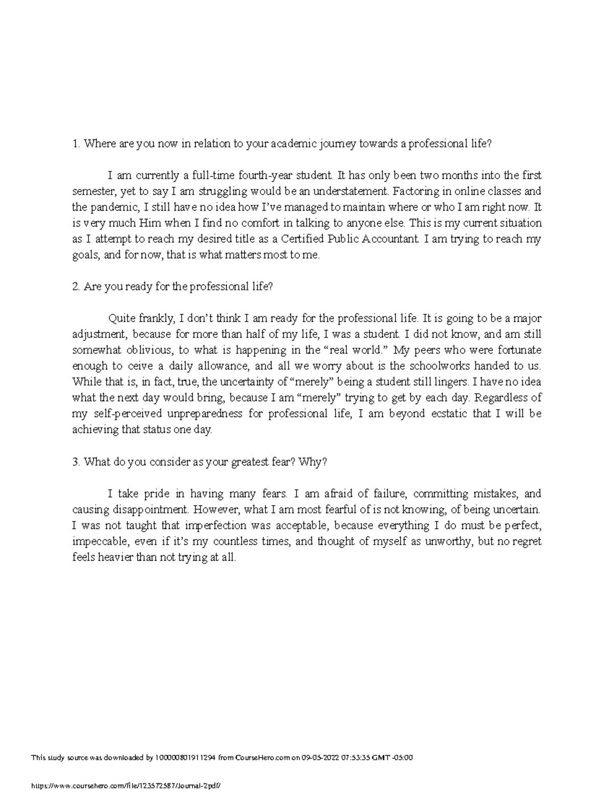 Journal 2 - Where are you now in relation to your academic journey ...