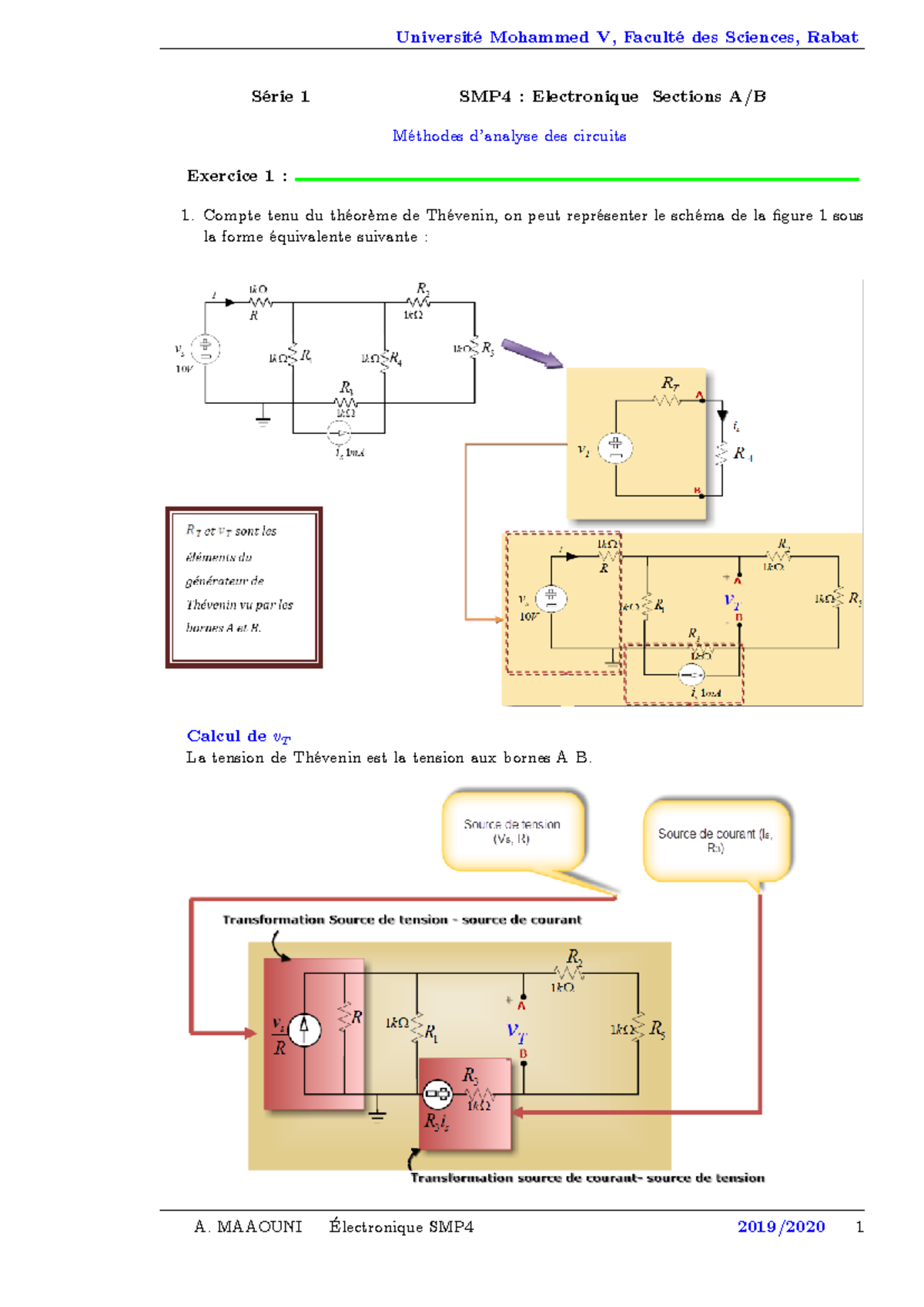 Solution-TD1 Electronique de base - SÈrie 1 SMP4 : Electronique ...