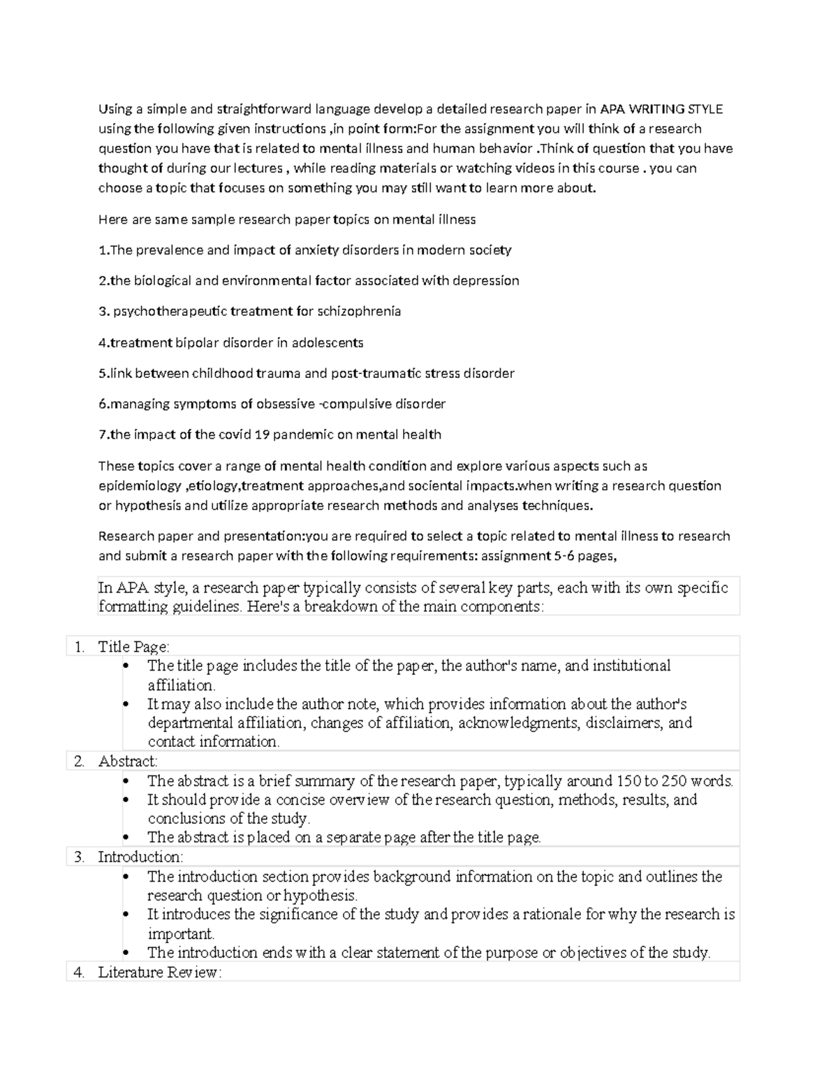 Using a simple and straightforward language develop a detailed research ...