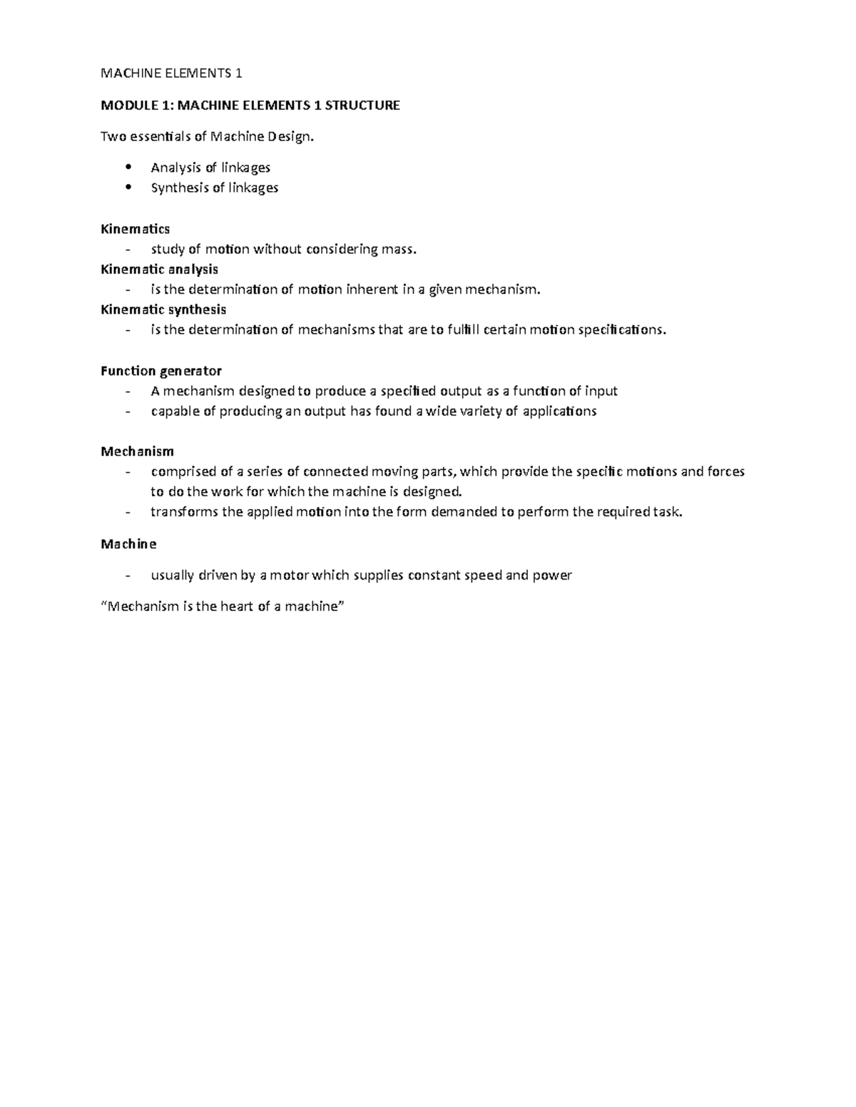 MACHINE ELEMENTS: Module 1 - Introduction to Machine Elements - MACHINE ...