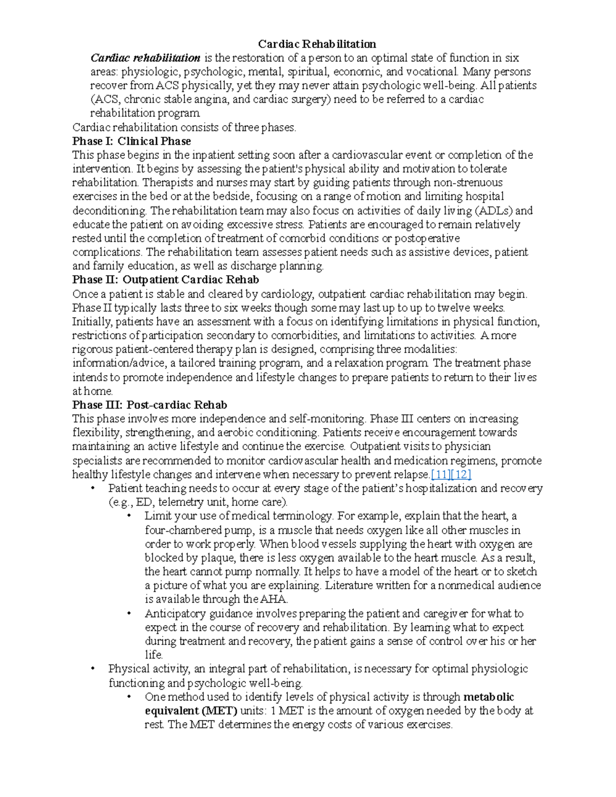 Cardiac rehabilitation - Cardiac Rehabilitation Cardiac rehabilitation ...