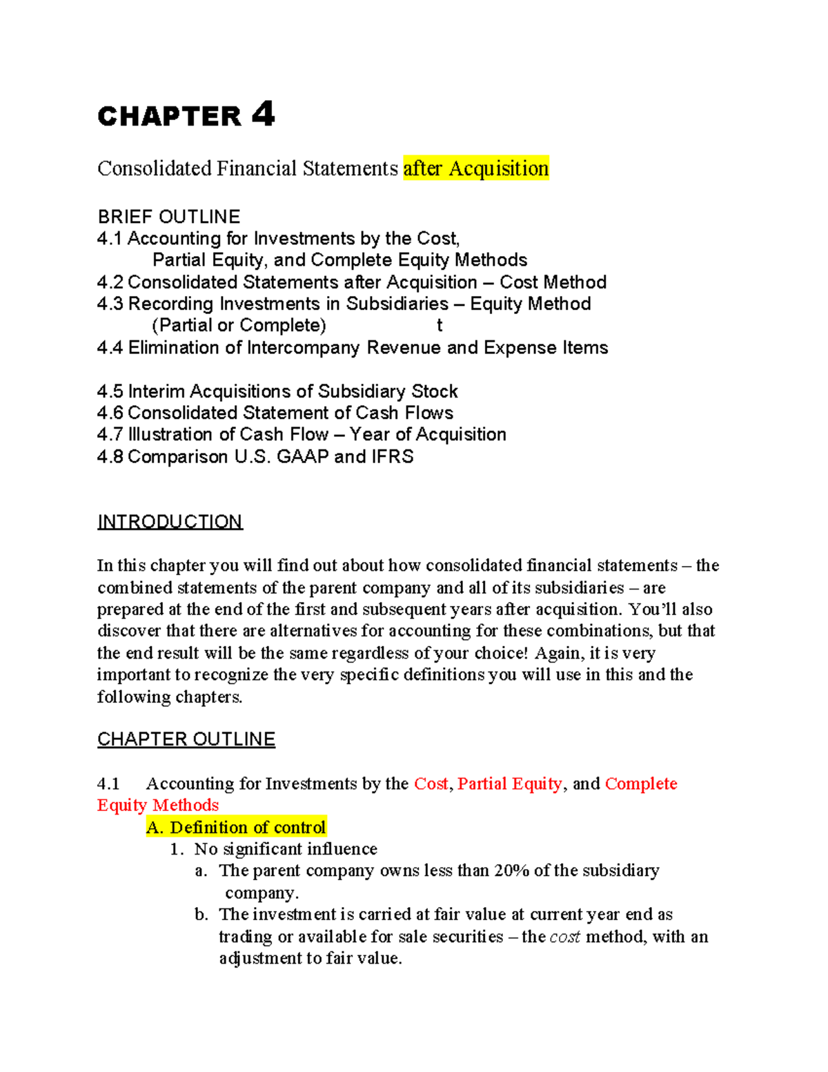 Study ch04 - Summary Advanced Accounting Global Edition (12th Edition) - CHAPTER 4 Consolidated ...