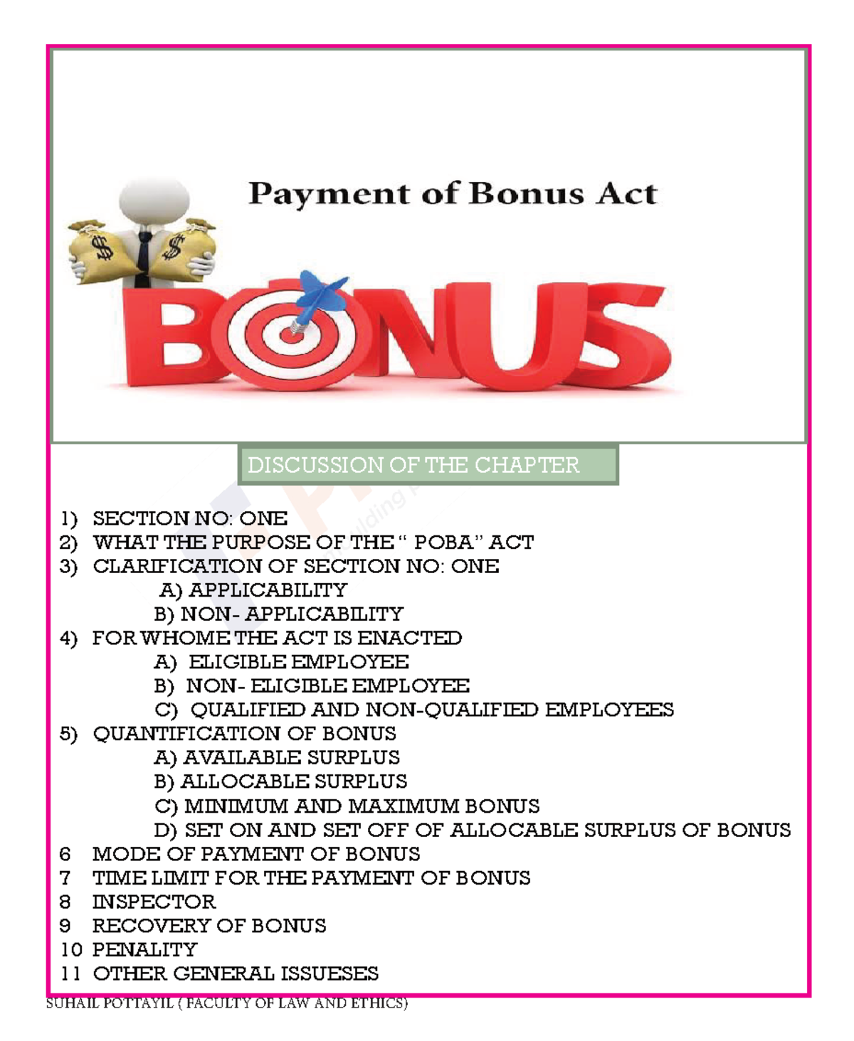 6) Payment of Bonus NOTE Act -1-2 - DISCUSSION OF THE CHAPTER ####### 1 ...