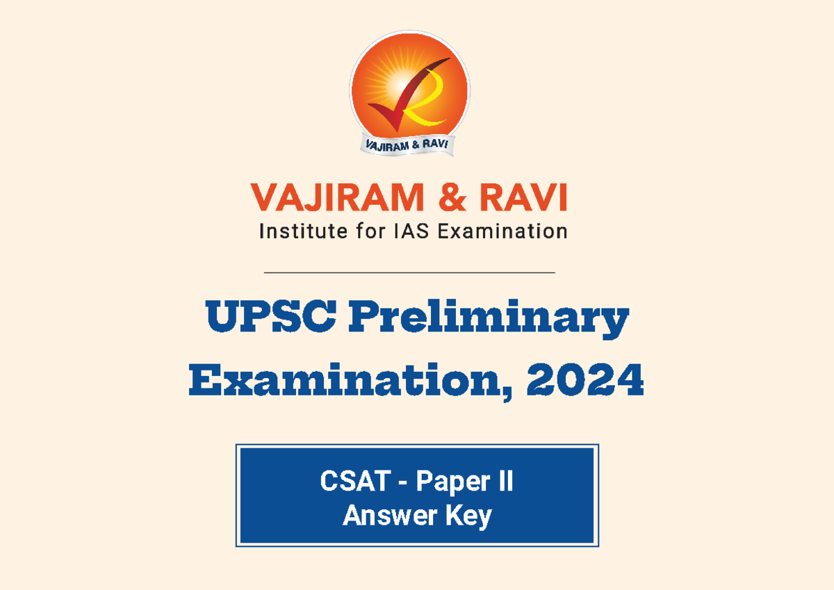 Prelims 2024 - CSAT Answer KEY - History SL - UPSC Preliminary ...