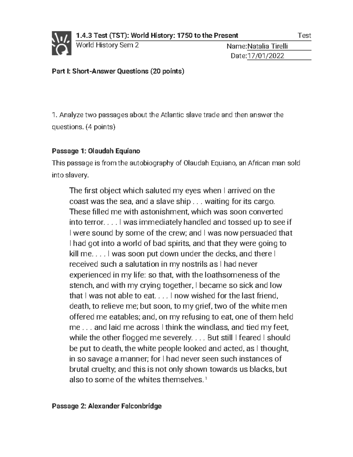 1.4.3 Test (TST) - World History 1750 to the Present (Test) - 1.4 Test ...