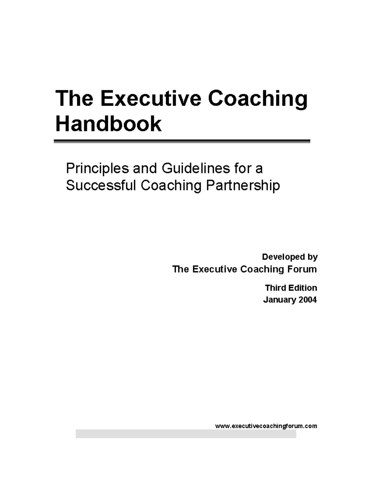 Executive Coaching Handbook - The Executive Coaching Handbook ...