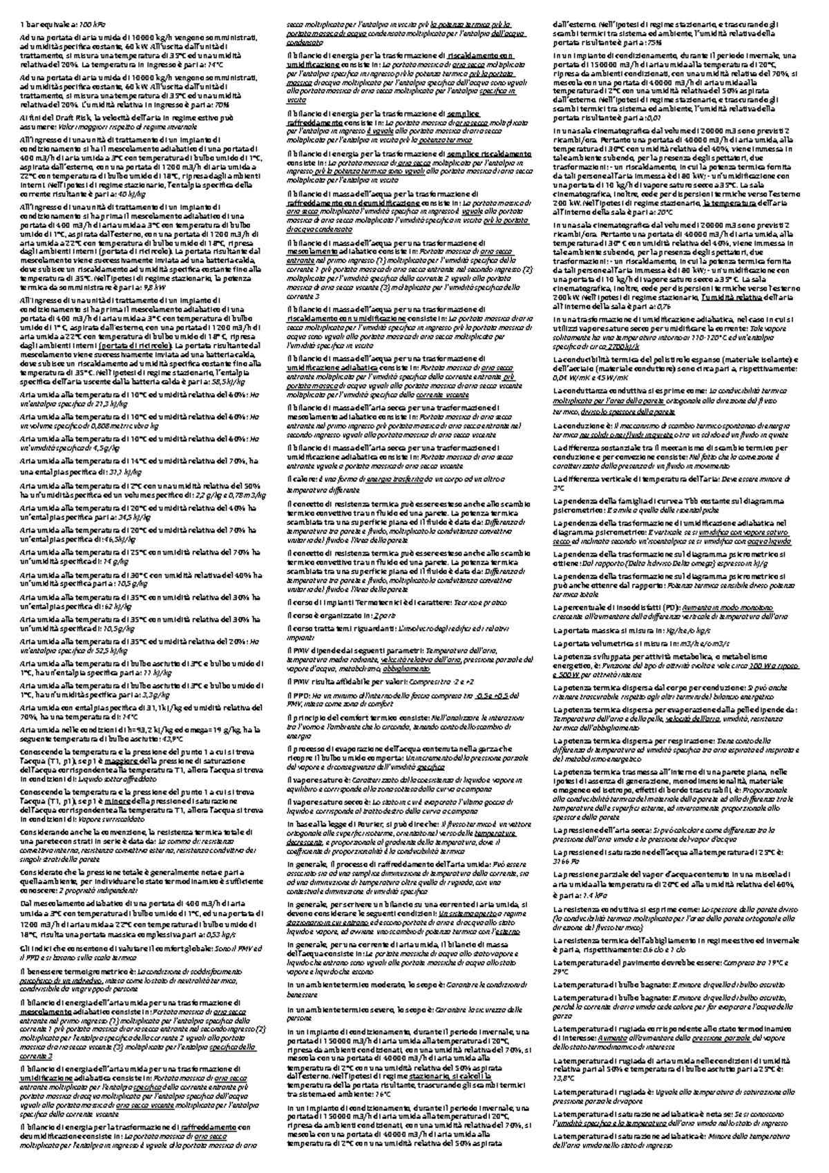 Esame Impianti Termotecnici 1 Bar Equivale A 100 KPa Ad Una Portata