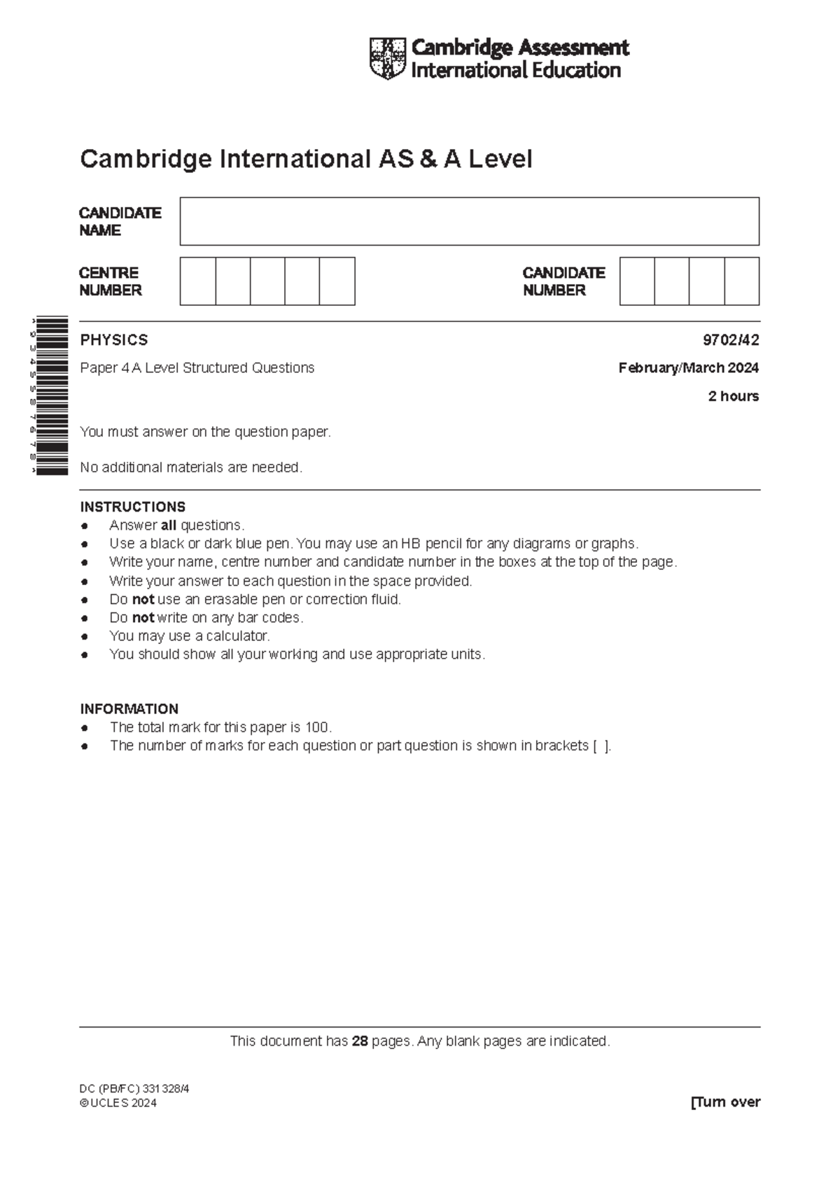 Phy p4 f:m 24 - Past paper for practice - This document has 28 pages ...
