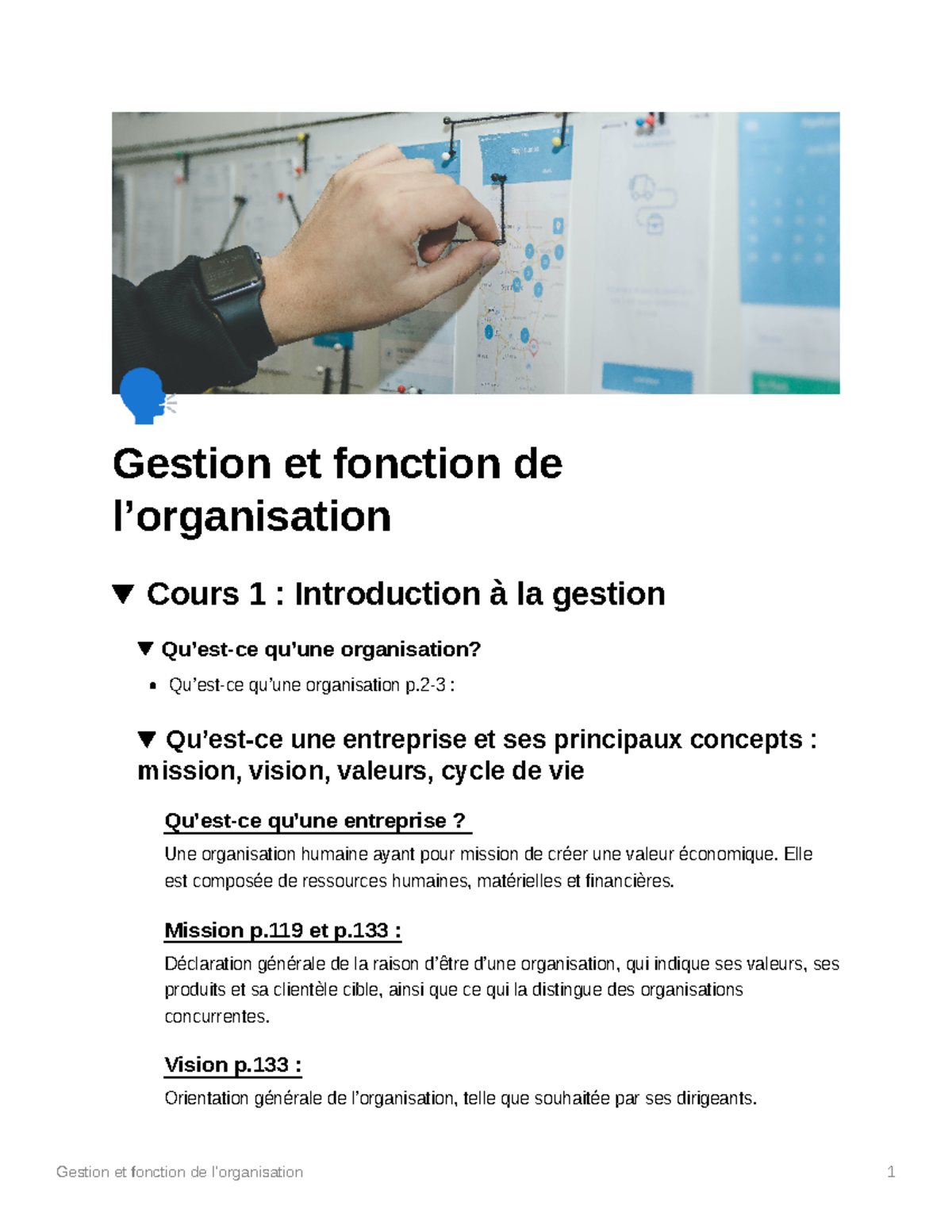 Gestion et fonction de lorganisation - l Gestion et fonction de l ...