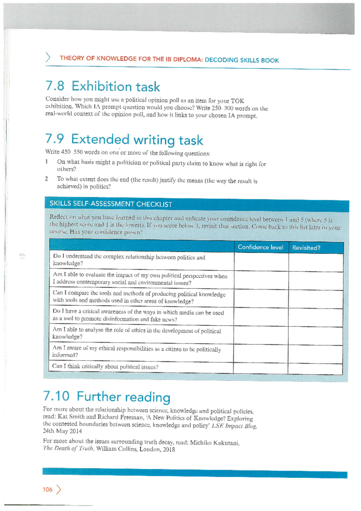 TOK Theme Politics - THEORY OF KNOWLEDGE FOR THE IB DIPLOMA: DECODING ...