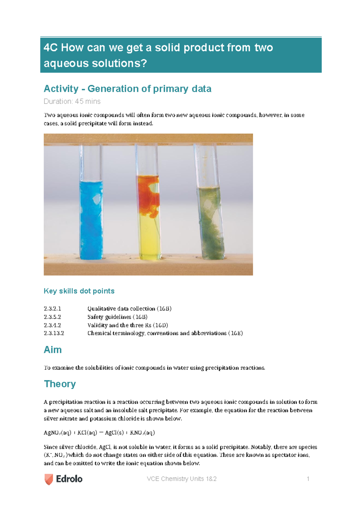 4C Activity - Word doc - Practice q's - 4C How can we get a solid ...