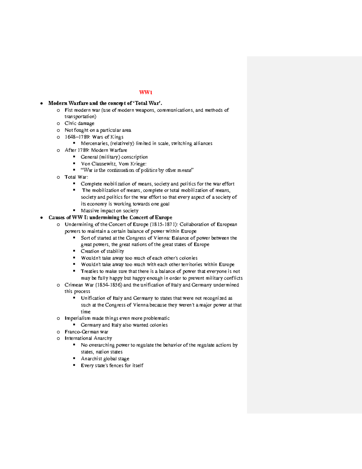 His Mo End Term Lectures - WW Modern Warfare and the concept of ‘Total ...