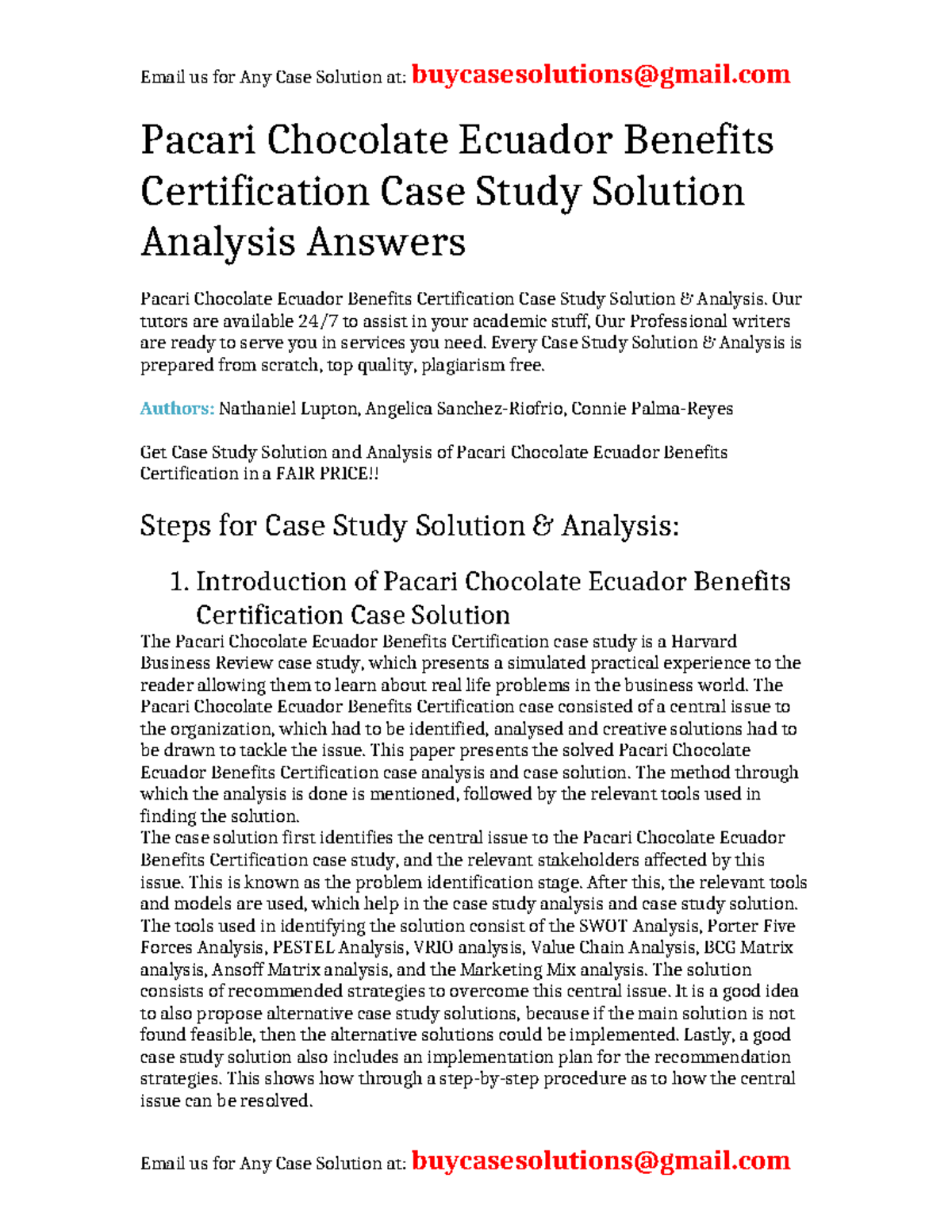 Case Solution Pacari Chocolate Ecuador Benefits Certification - Pacari ...