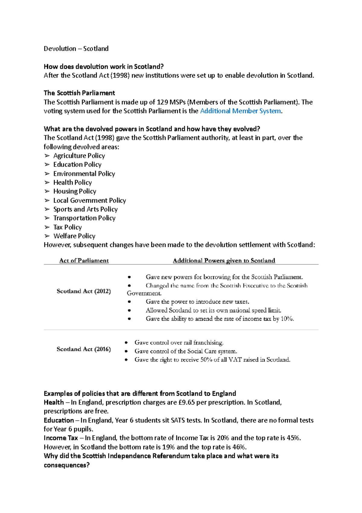 Devolution - scotland - Devolution – Scotland How does devolution work ...