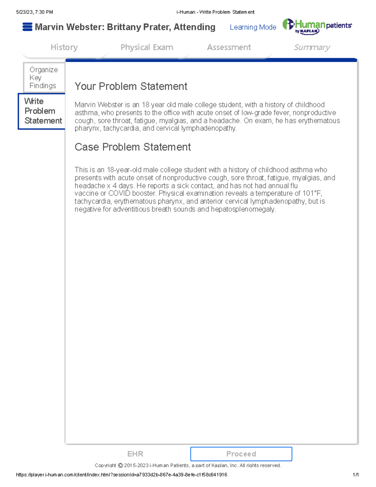 I-Human - Write Problem Statement Marvin Webster - 5/23/23, 7:30 PM i-Human - Write Problem ...