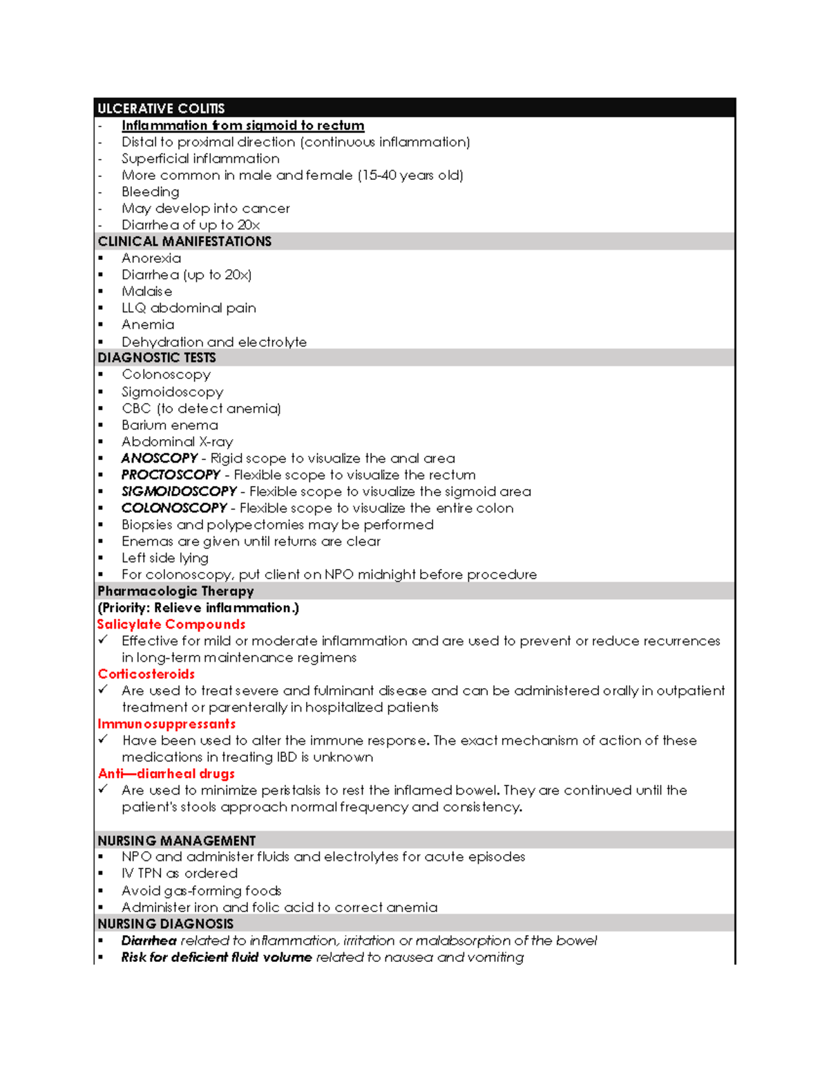 Ulcerative Colitis - ULCERATIVE COLITIS Inflammation from sigmoid to ...