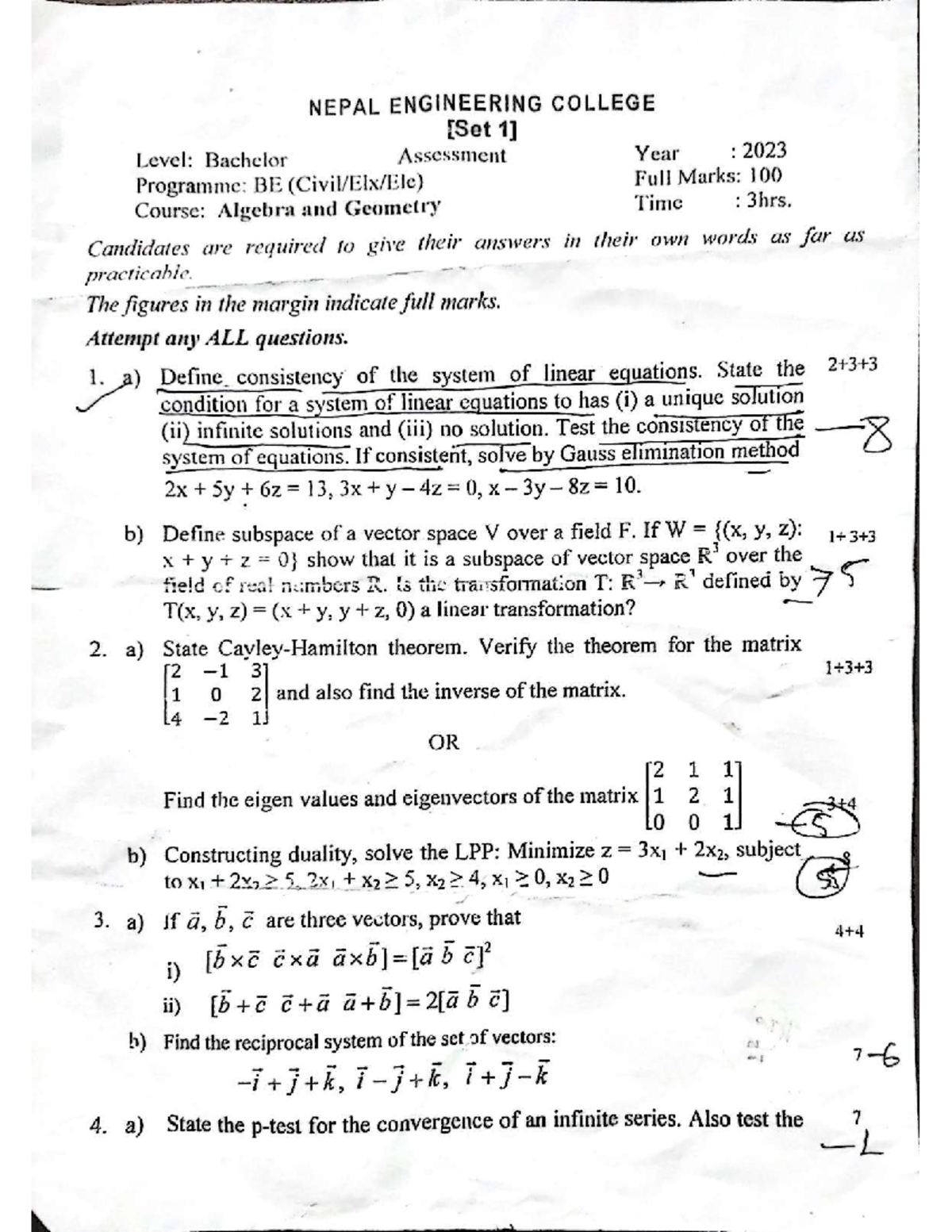 Question of NEC assessment - Civil Engineering - Studocu