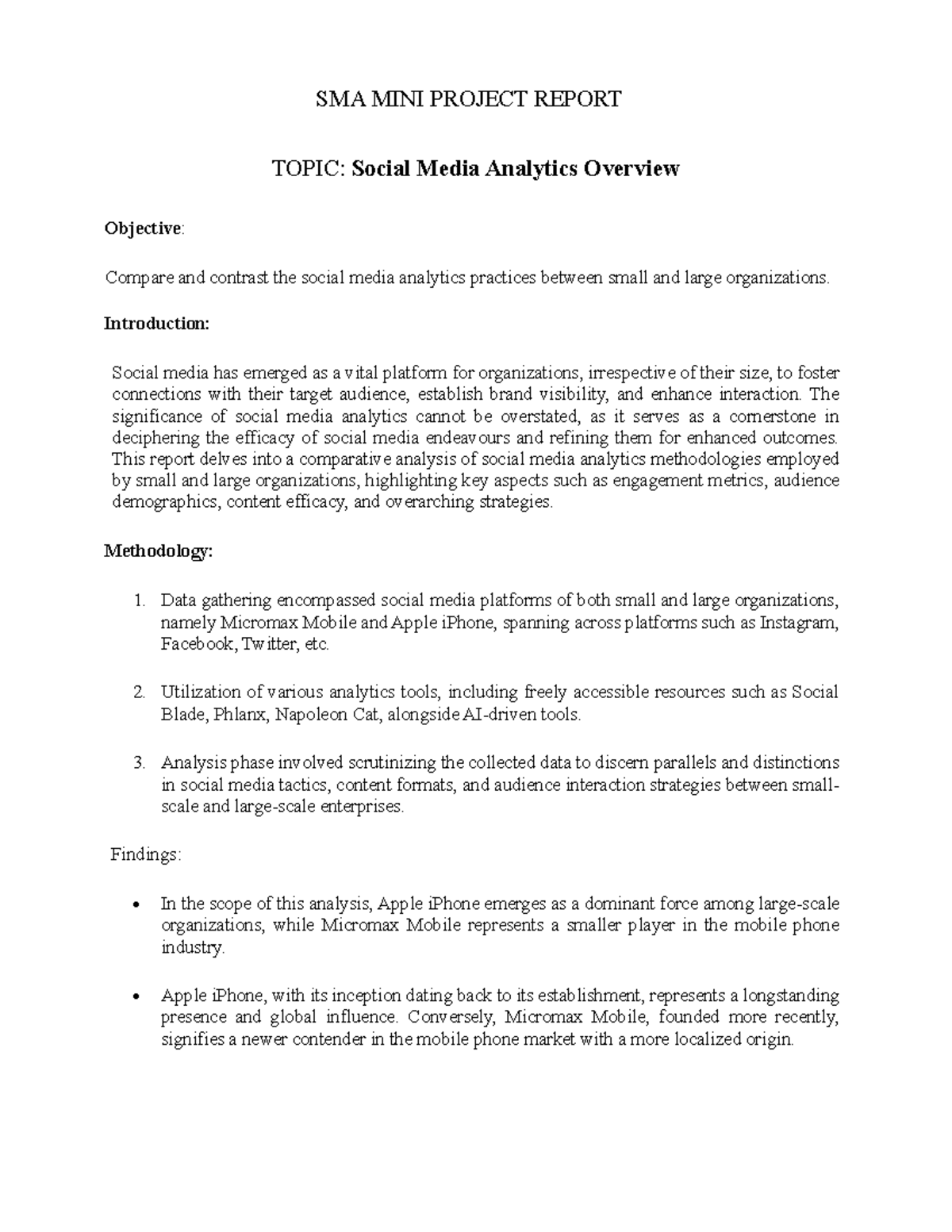 SMA MINI Project Report - SMA MINI PROJECT REPORT TOPIC: Social Media ...