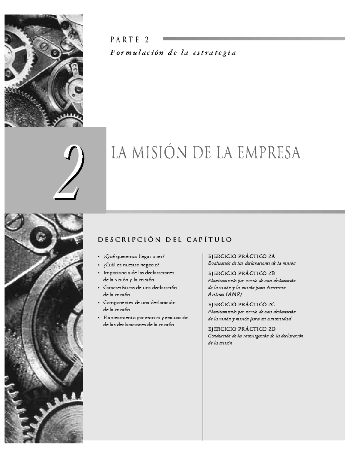 03 Mision y vision - d e s c r i p c i ó n d e l c a p í t u l o P a r t e 2 F o r m u l a c i ó ...