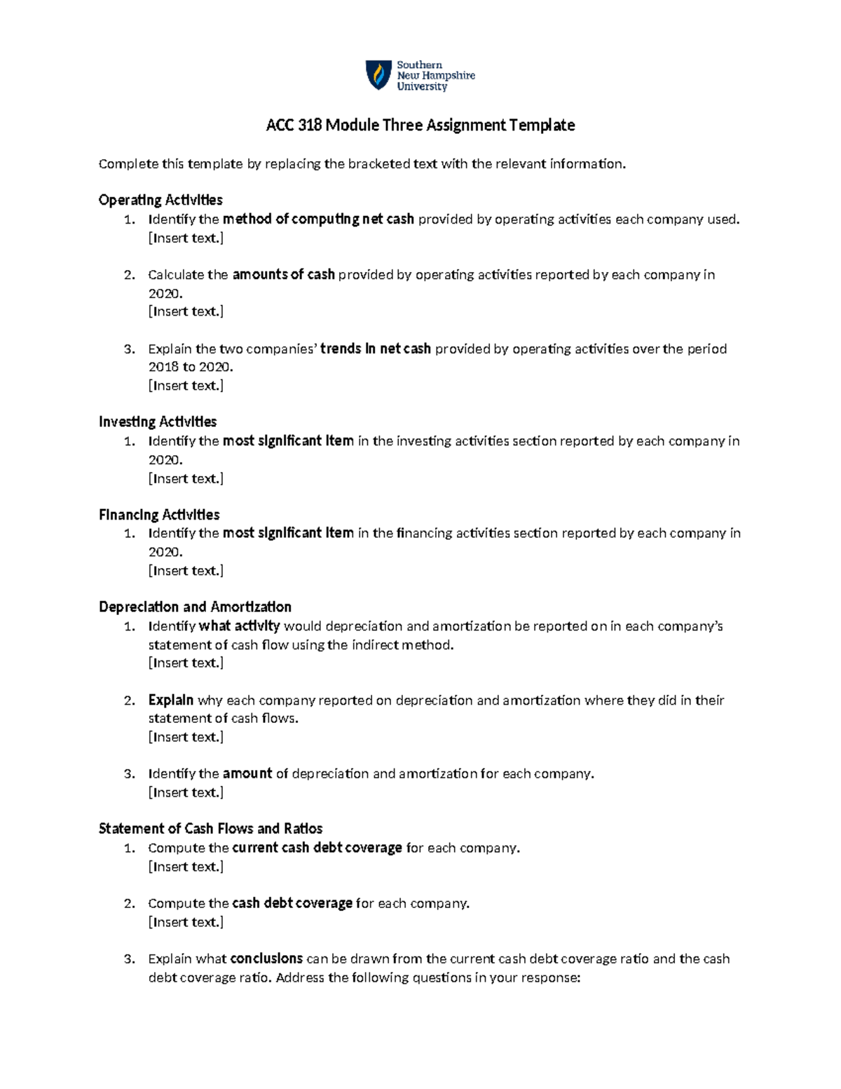 ACC 318 Module Three Assignment Template - ACC 318 Module Three ...