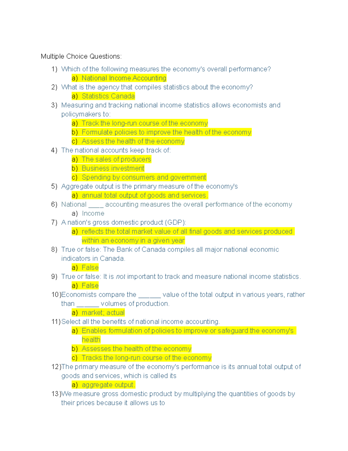 ECN quiz - ECONOMICS QUIZ ALL CHAPTERS - Multiple Choice Questions ...