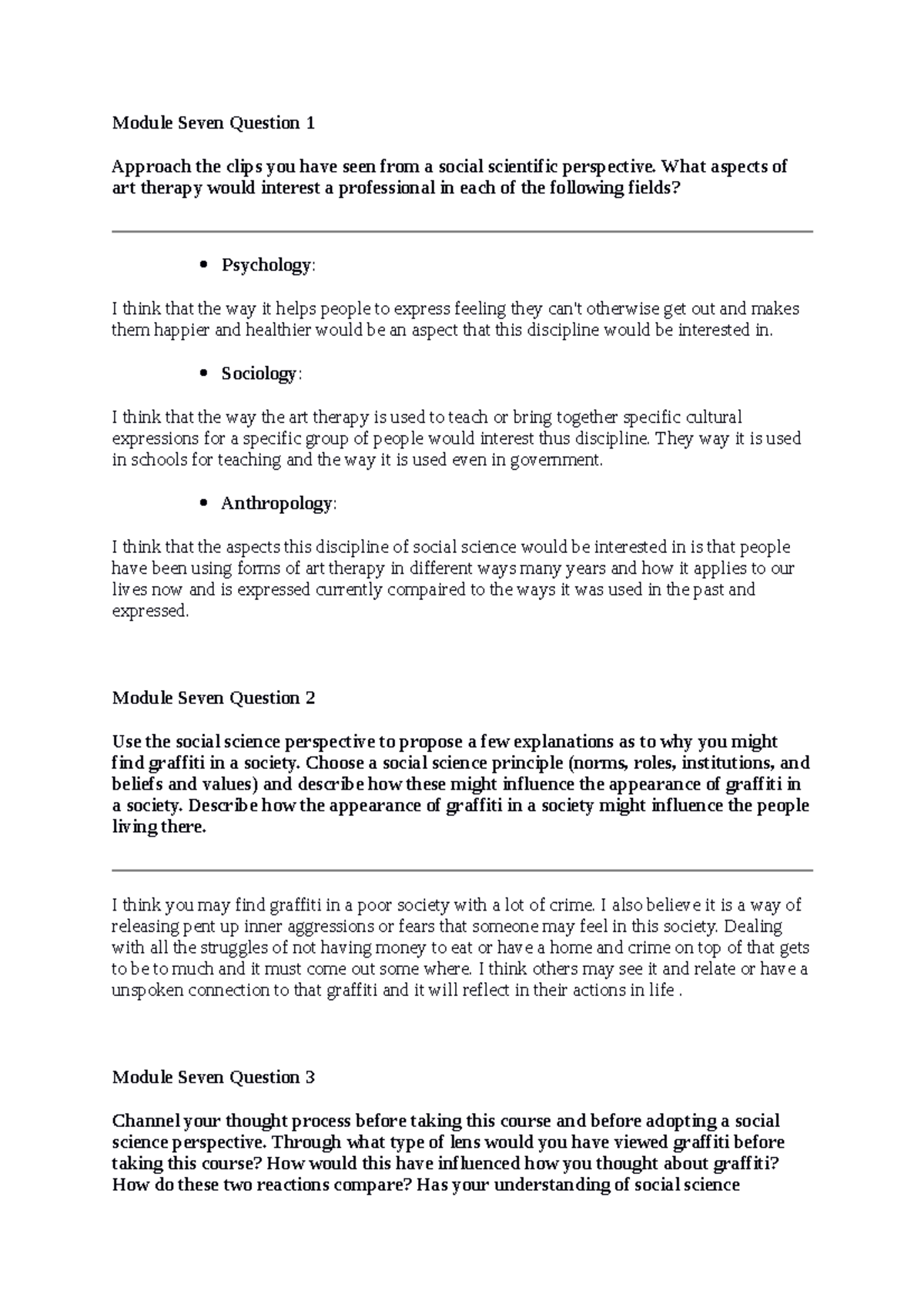 Mod 7 questions Environmentalscience - Module Seven Question 1 Approach ...