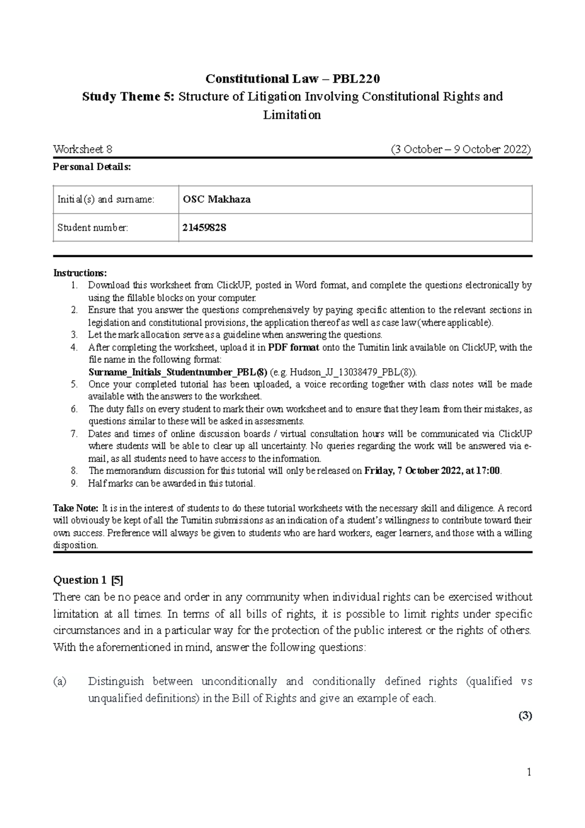 Structure of Litigation Involving Constitutional Rights and Limitation ...