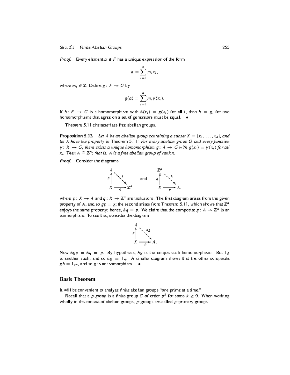 Basic Algebra 101 - Sec. 5 Finite Abelian Groups 255 Proof. Every ...