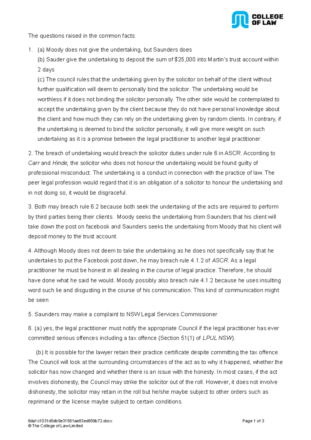 EPR T1 A2 file note template Allstates 2017 01 20 - The questions ...