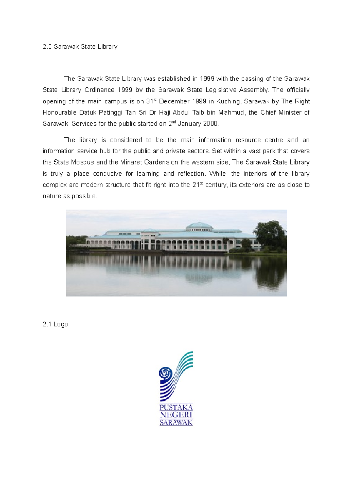 group assignment imd162 - 2 Sarawak State Library The Sarawak State ...