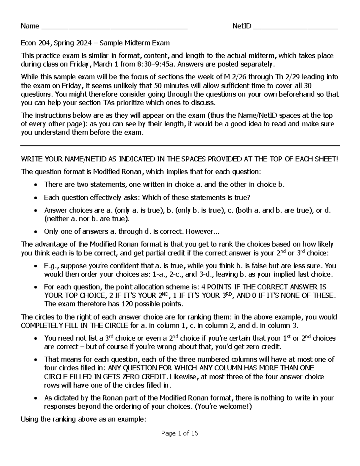 Section Midterm 204 Spring 2024 - Name ______________________________________ NetID - Studocu