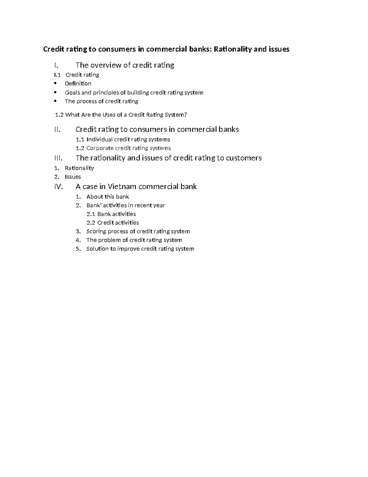 Credit rating to consumers in commercial banks - The overview of credit ...