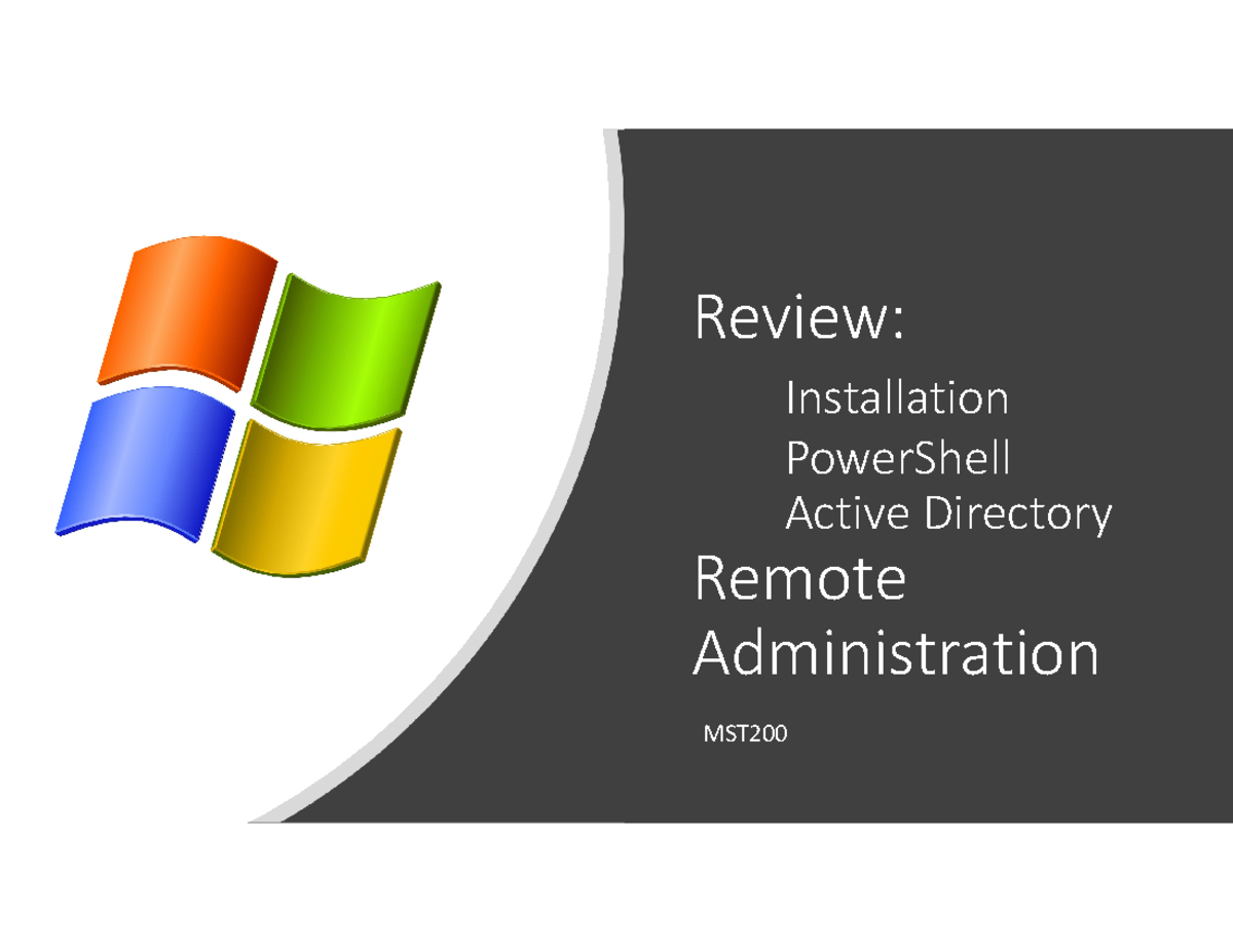 Week2-Reviewand Remote Admin - Review: Installation PowerShell Active ...