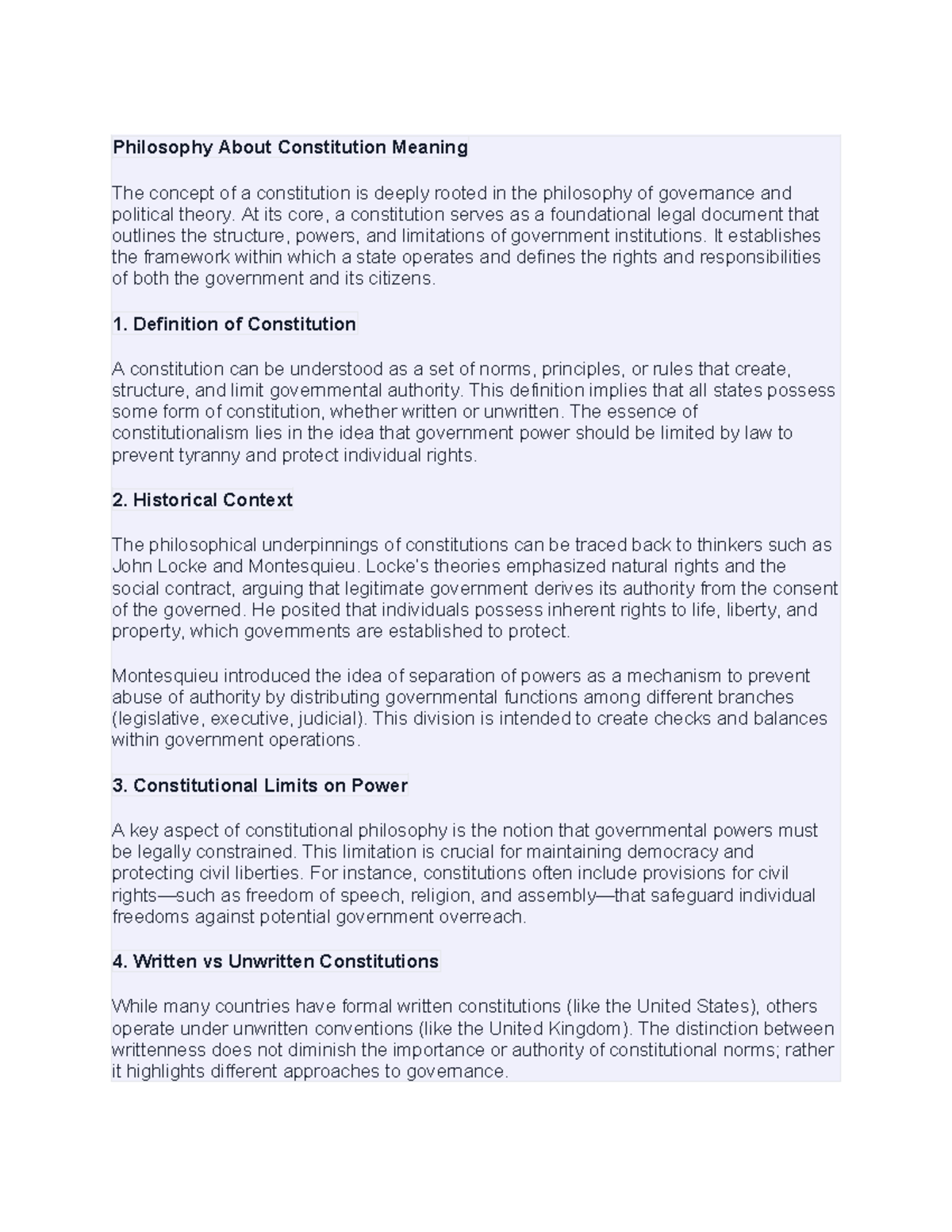 Philosophy About Constitution Meaning - At its core, a constitution ...