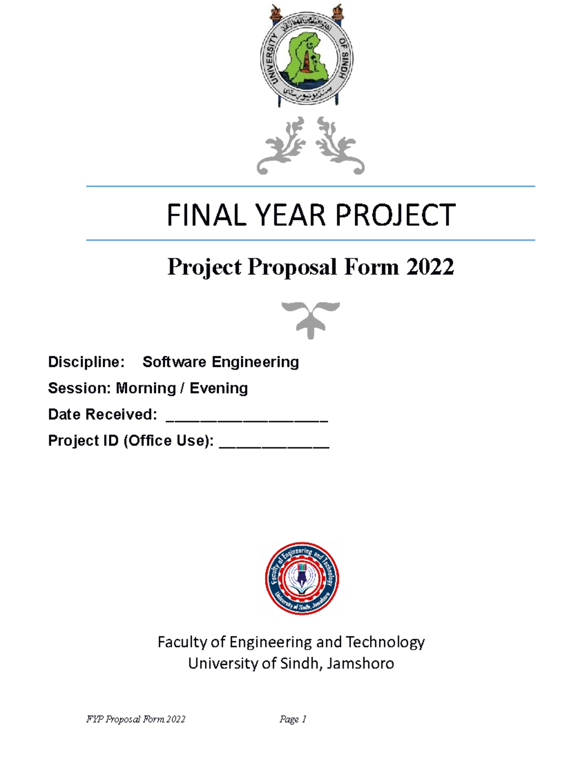 FYP2022 Proposal Form Bsswe Annexure-B - FINAL YEAR PROJECT Project ...