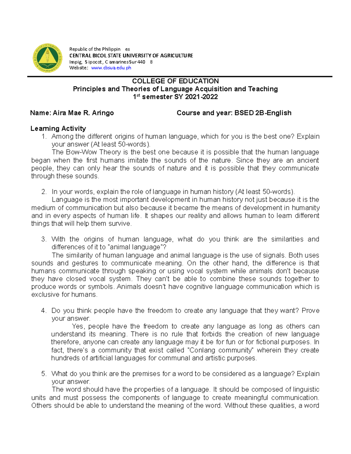 Topic 3 Activity 3 - Principles and Theories of Language for English ...