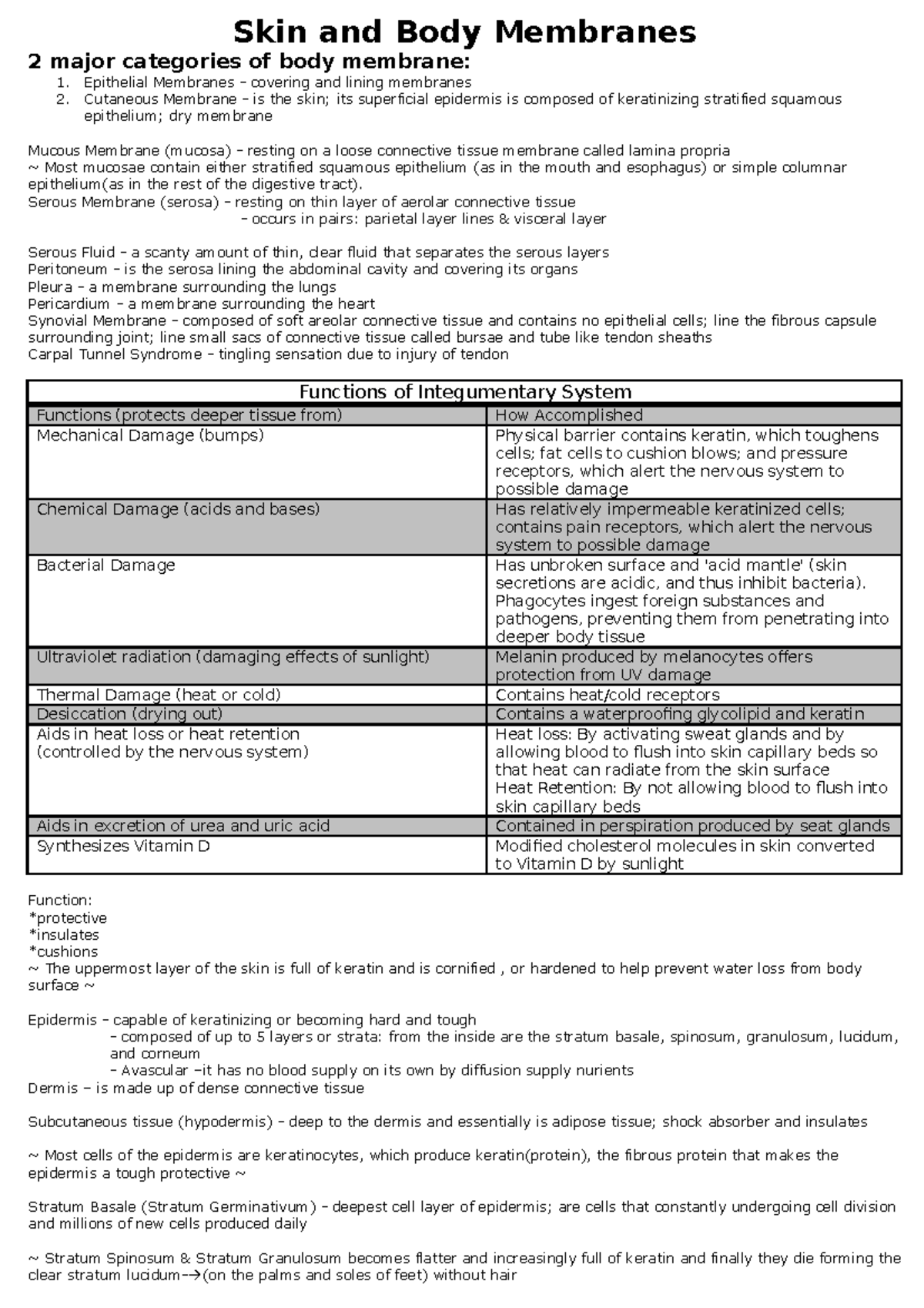 Anatomy Chapter 4 Skin and Body Membranes - Human Anatomy & Physiology ...