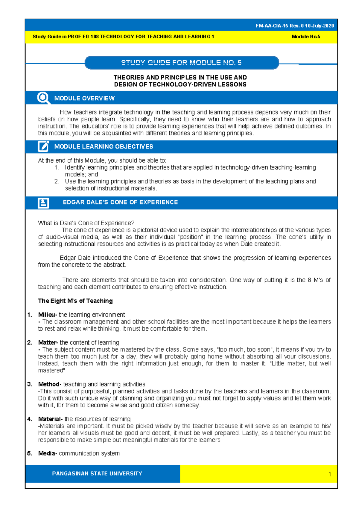 SG5 Theories-AND- Principles-IN-THE-USE-AND (1)-1 - STUDY GUIDE FOR ...