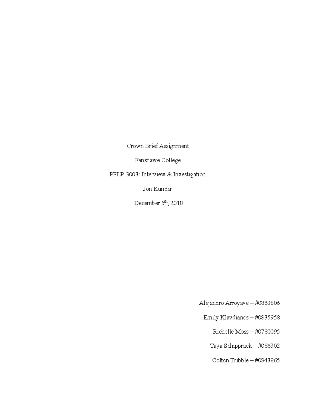 Crown Brief Assignment - R. v. Pritchard - Crown Brief Assignment ...