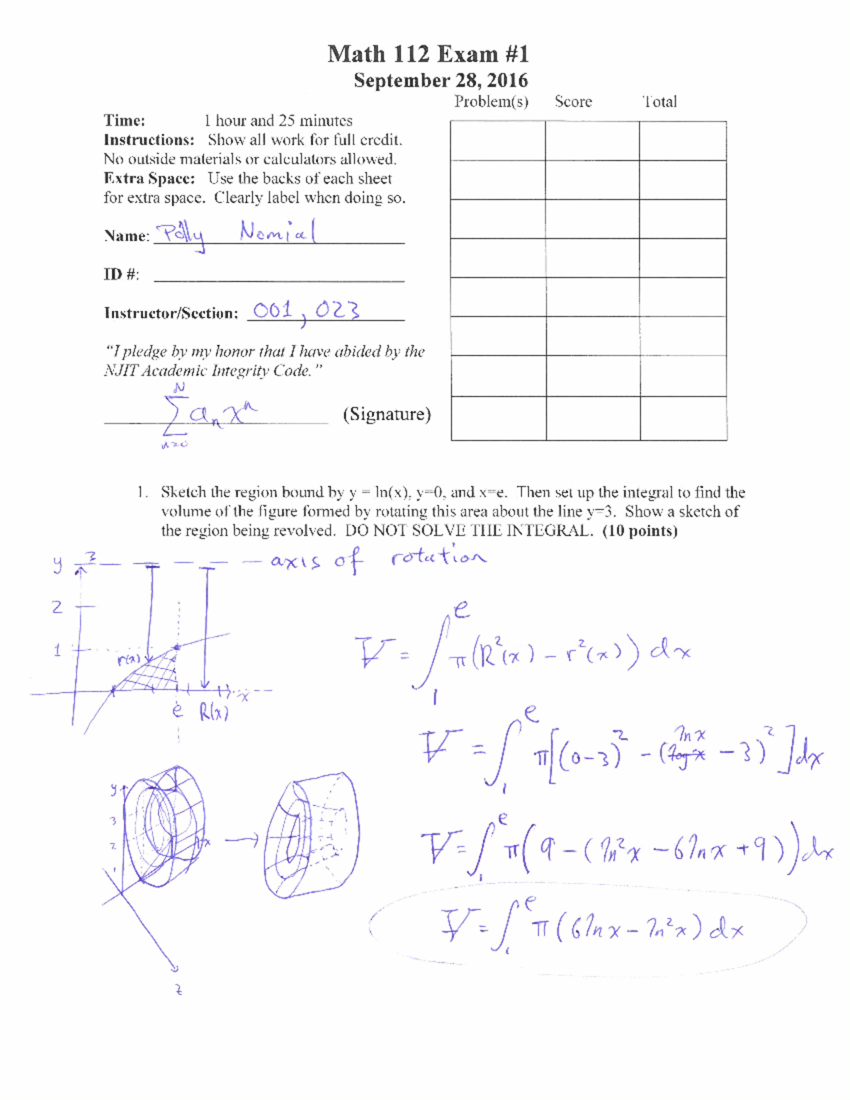 Math 112 Exam I - Fall 2016-solutions - PHYS 121A - Studocu