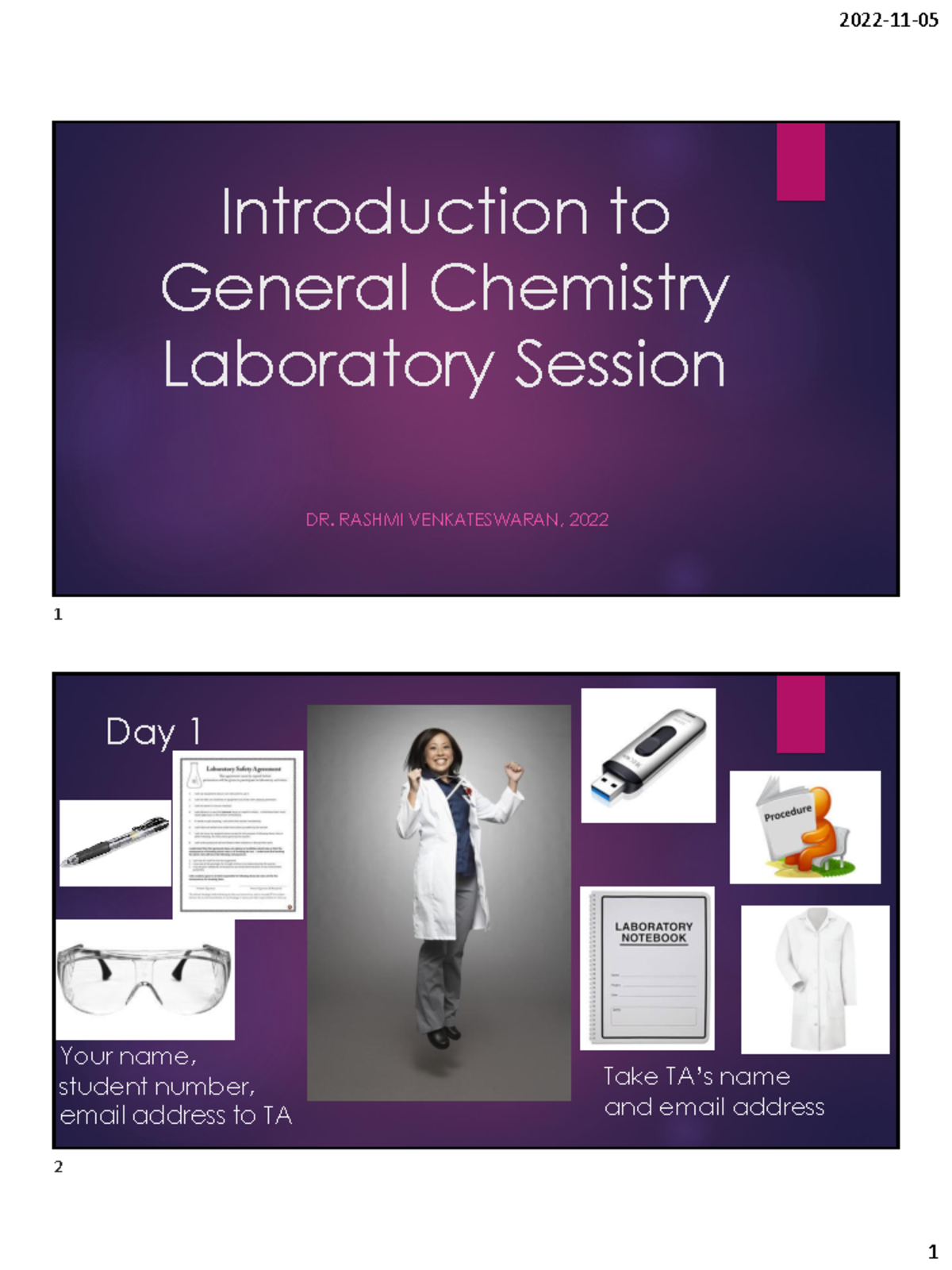Introduction to General Chemistry Laboratory Session 22 rv ...